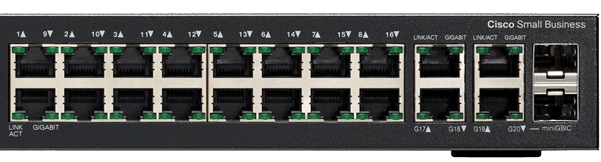Cisco SG300-20 Series Switch 16 porter L3-Styrt-18x10/100/1000 + 2 x ...
