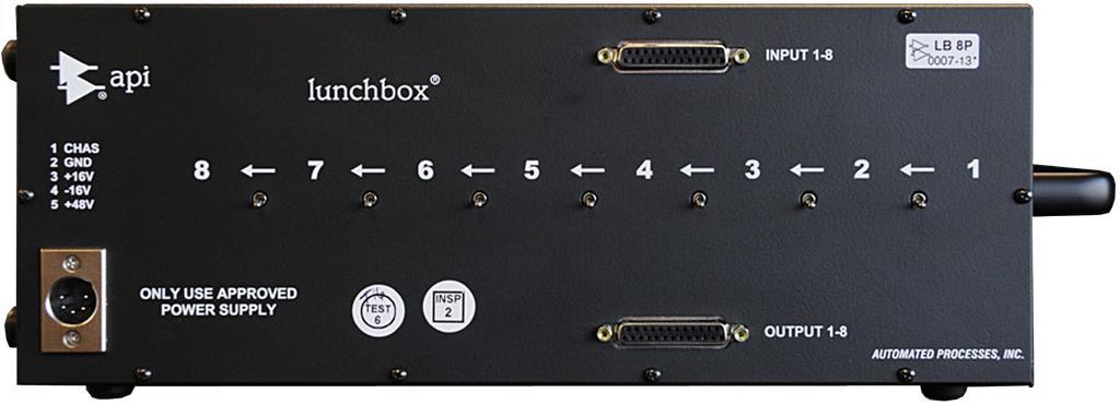 API 500-8B Lunchbox 8 slots rack m/PSU 500 Serie rack, 250 mA x8 ...