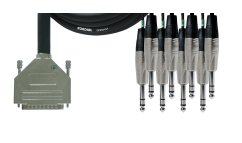 Cordial DB25-TRS kabel M-M 1,5m Multikabel DB 25 tascam pin-out- Jack ...