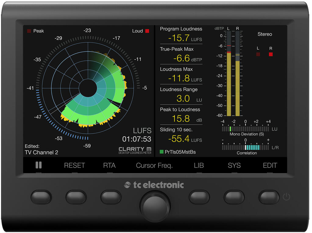 TC electronic Clarity M Meter 5.1 ITU BS.1770-4,ATSC A/85,EBU R128,TR ...
