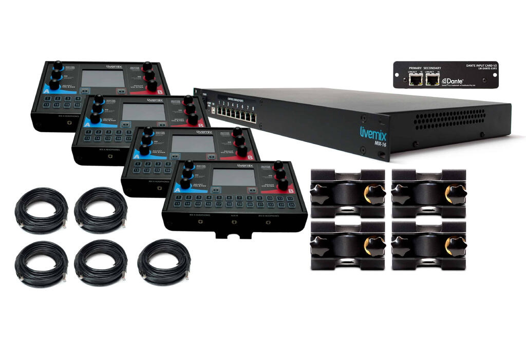 Livemix Monitor Bundle Dante Dante bundle m/ 4x Duo, 1 x mix 16, m.m ...