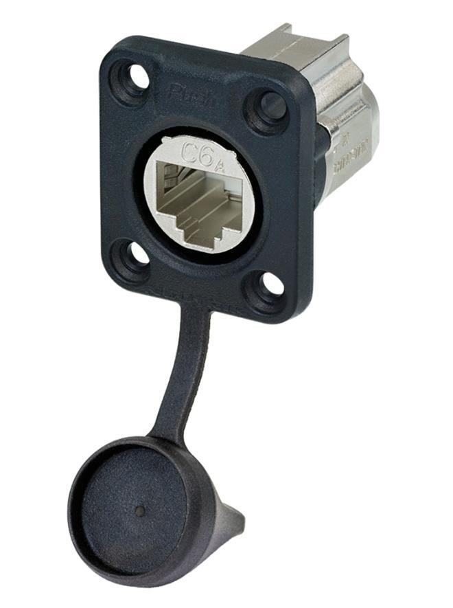 Neutrik EtherCON RJ45 Cat6A chassis Feedthrough Sort IP65 - Prolyd AS