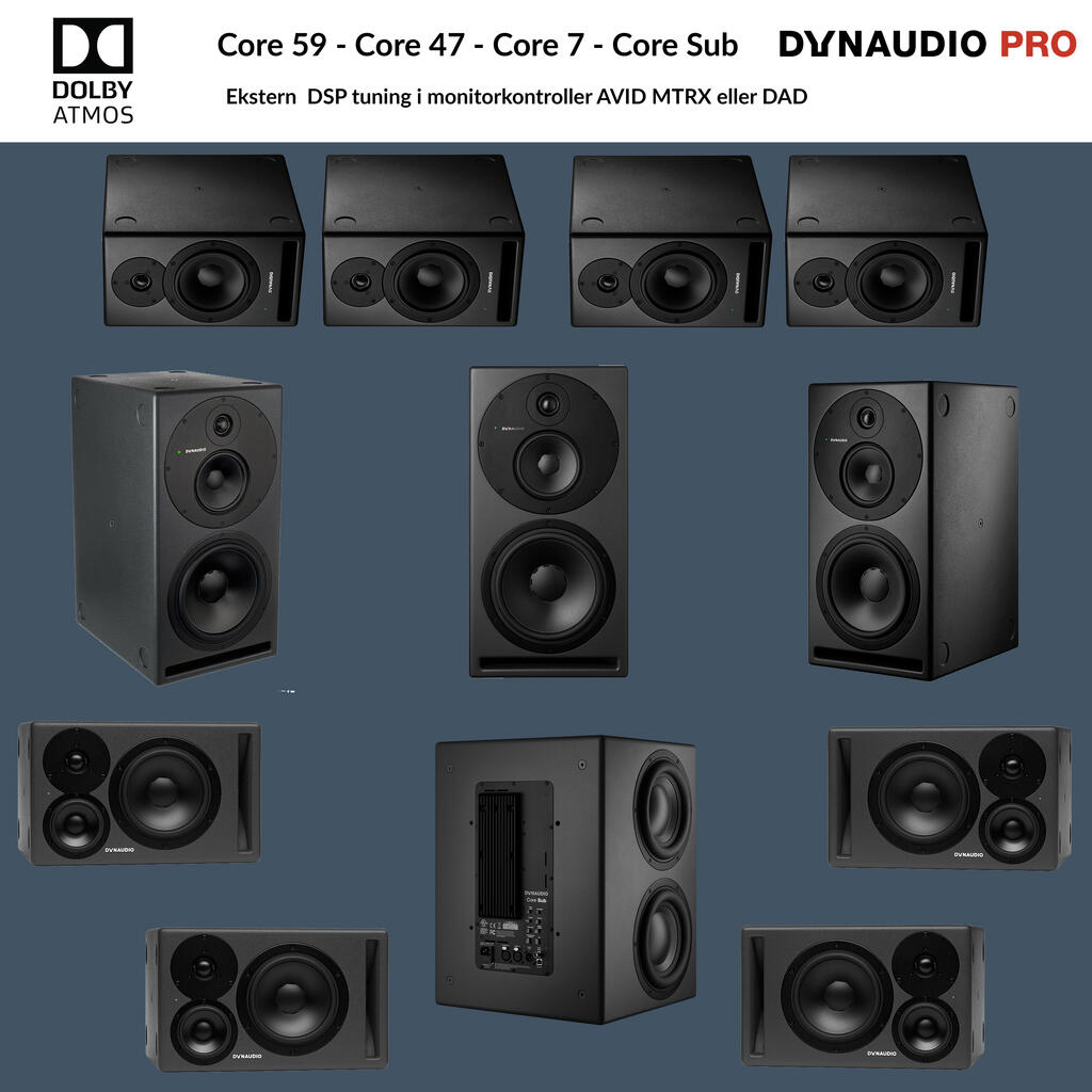 Dynaudio PRO Core Atmos System Core59, Core47, Core7, Core SUB - Prolyd AS