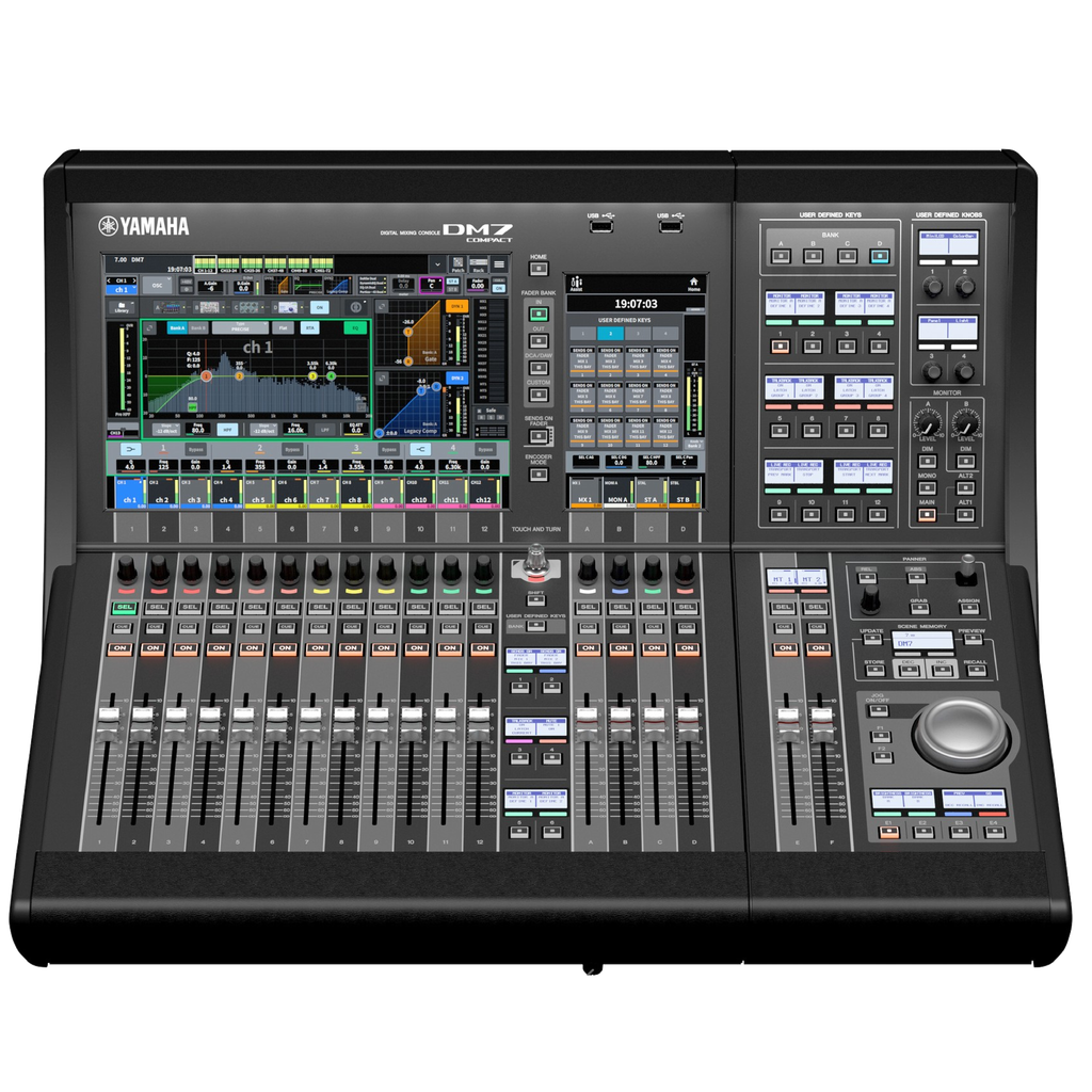 YAMAHA DM7 Compact Digital Mikser DANTE 72 kanaler, 12+4 Fade, 144 IO ...